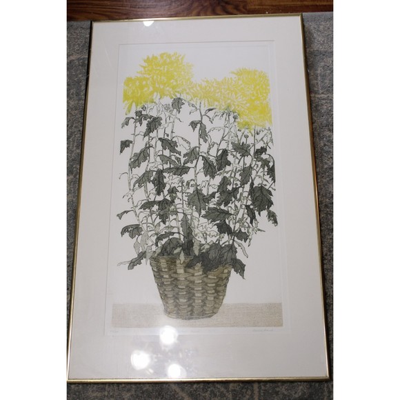 Art | Elaine Simel Hand Signed Limited Edition Yellow Mums 6220 Framed | Poshmark